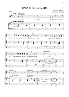 Casa mia, casa mia by G. Puccini - sheet music on MusicaNeo