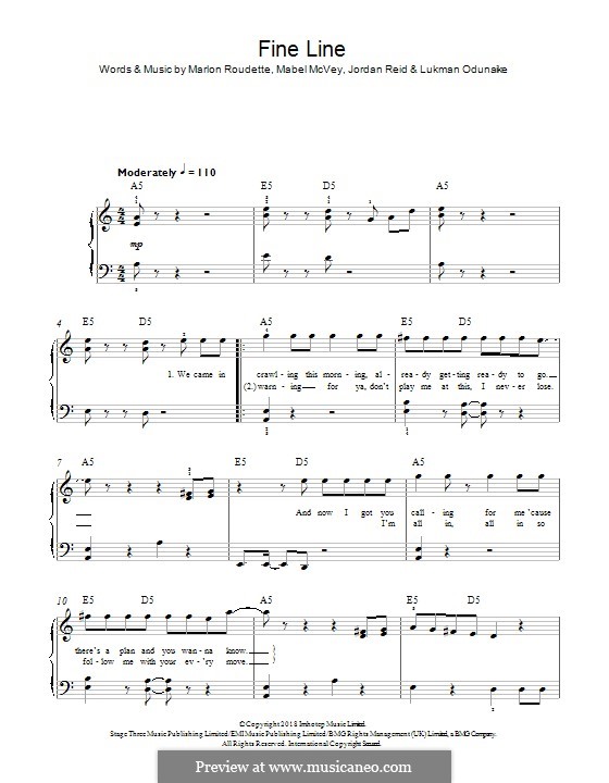 Fine Line (feat. Not3s) by M. Roudette, J. Reid, L. Odunaike, M. McVey ...