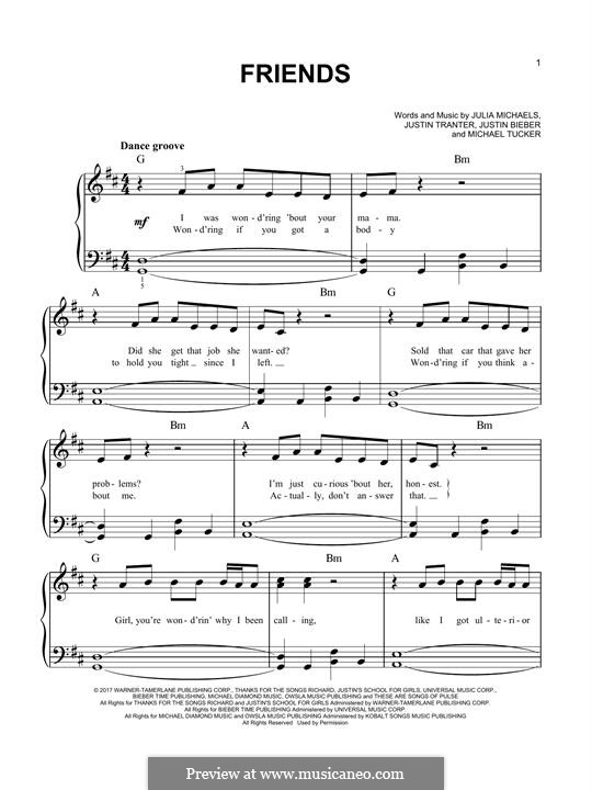 Friends (feat. BloodPop) by J. Bieber, J. Michaels, J. Tranter, M ...
