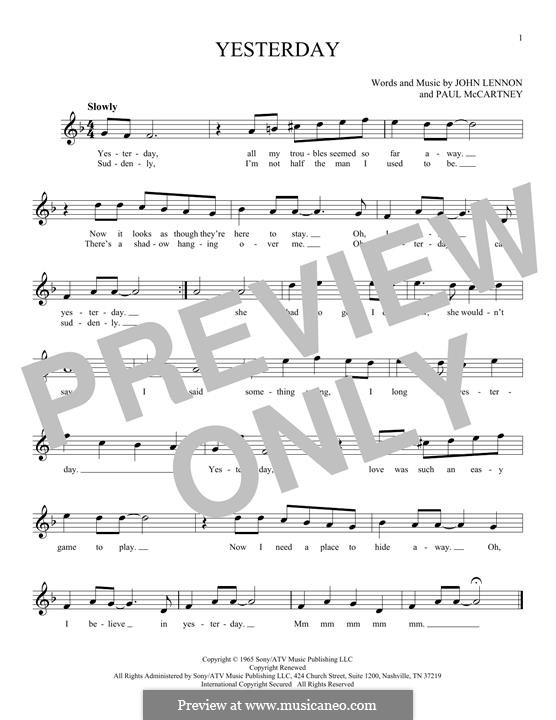 Vocal version (Yesterday (The Beatles)) by J. Lennon, P. McCartney on ...