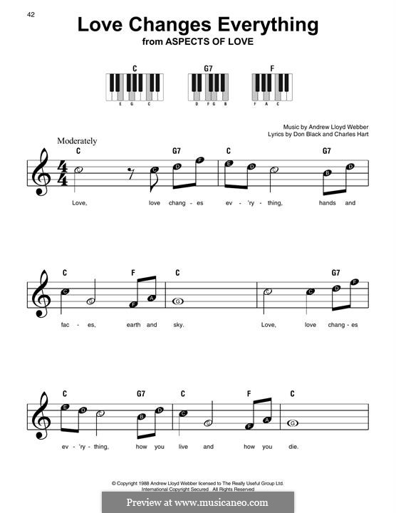 Love Changes Everything (Aspects of Love) by A.L. Webber on MusicaNeo
