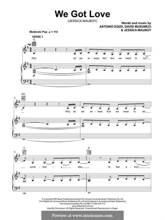 We Got Love (Jessica Mauboy) by A. Egizii, D. Musumeci, J. Mauboy on ...