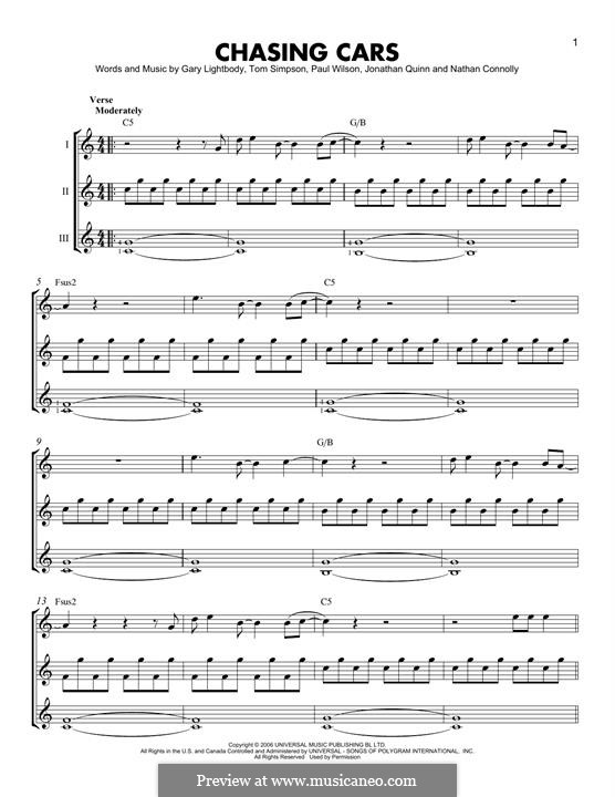 Chasing Cars (Snow Patrol) by G. Lightbody, J. Quinn, N. Connolly, P ...