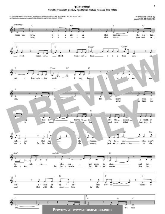 The Rose (Bette Midler) by A. McBroom - sheet music on MusicaNeo