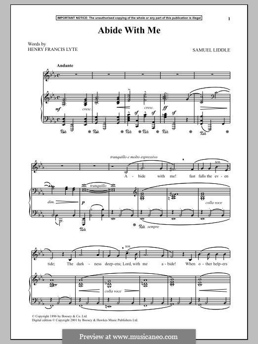 Abide with Me by S. Liddle - sheet music on MusicaNeo