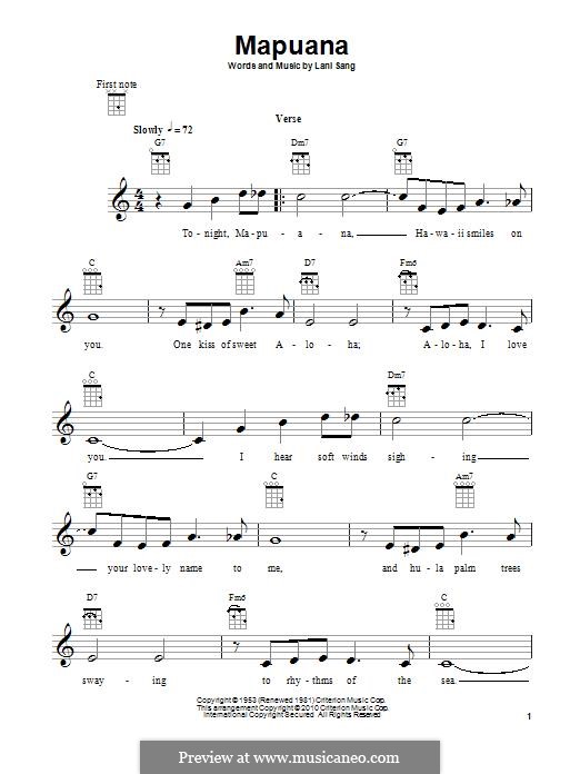 Mapuana by L. Sang - sheet music on MusicaNeo