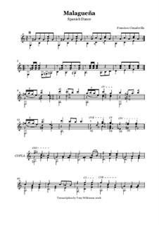Malaguena by folklore - sheet music on MusicaNeo