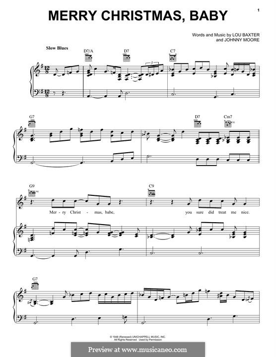 Merry Christmas, Baby by J. Moore, L. Baxter - sheet music on MusicaNeo