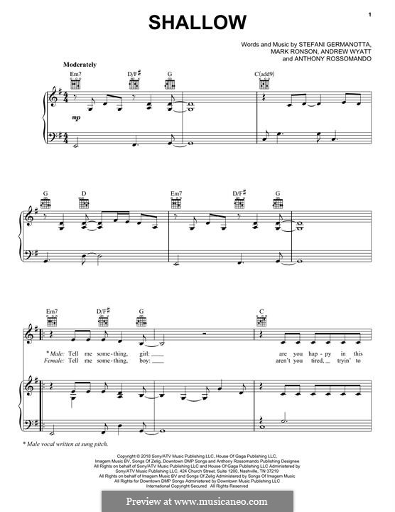 Shallow (from A Star Is Born) Lady Gaga & Bradley Cooper by A. Wyatt, A ...