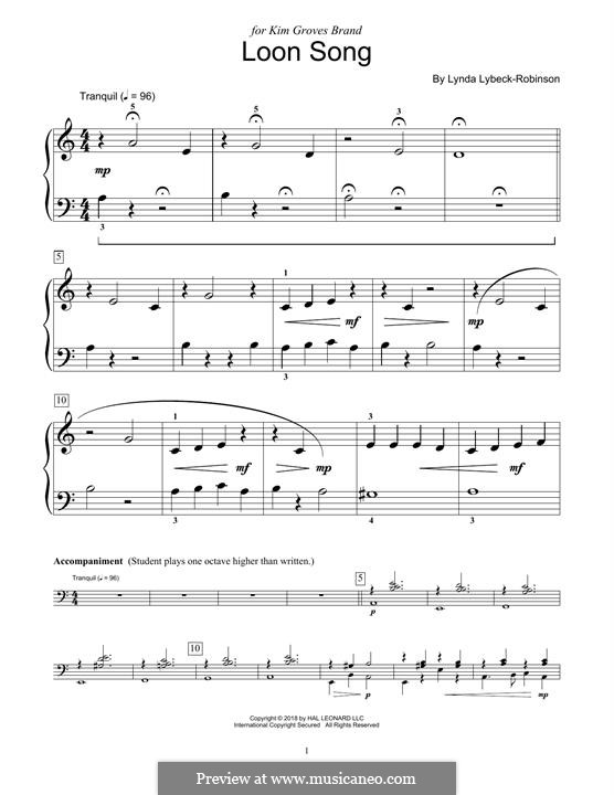 Loon Song by L. Lybeck-Robinson - sheet music on MusicaNeo