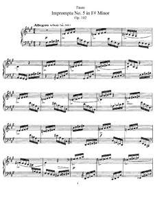 Impromptu for Piano No.5 in F Sharp Minor, Op.102 by G. Fauré on MusicaNeo