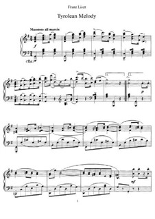 Tyrolean Melody by F. Liszt - sheet music on MusicaNeo