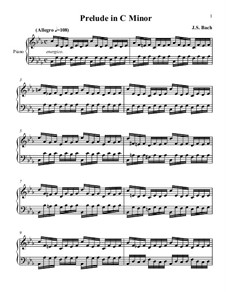 Prelude and Fugue No.2 in C Minor, BWV 847 (The Well-Tempered Clavier ...