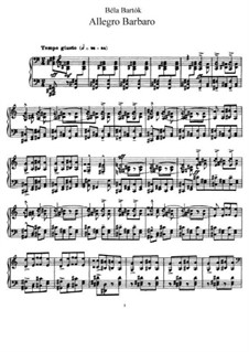 Allegro Barbaro, Sz.49 by B. Bartók - sheet music on MusicaNeo