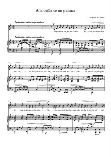A la orilla de un palmar by M. Ponce - sheet music on MusicaNeo
