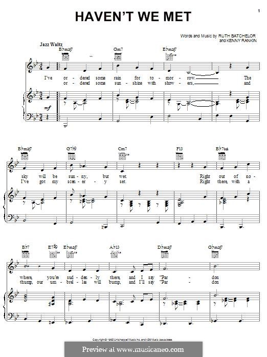 Haven't We Met by K. Rankin, R. Batchelor - sheet music on MusicaNeo