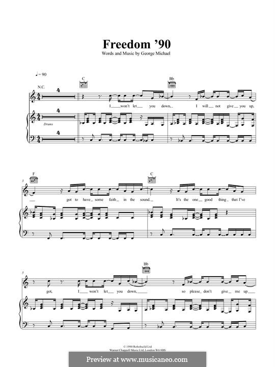 Freedom '90 by G. Michael - sheet music on MusicaNeo