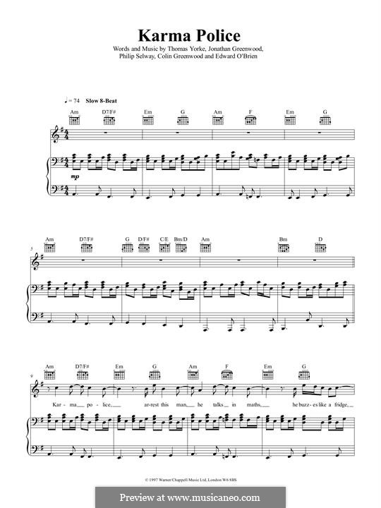 Karma Police (Radiohead) by C. Greenwood, E. O'Brien, Jonny Greenwood ...