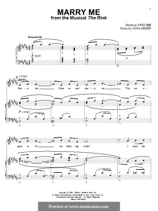 Marry Me by J. Kander - sheet music on MusicaNeo
