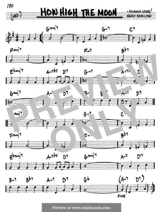 How High the Moon (Ella Fitzgerald) by M. Lewis - sheet music on MusicaNeo