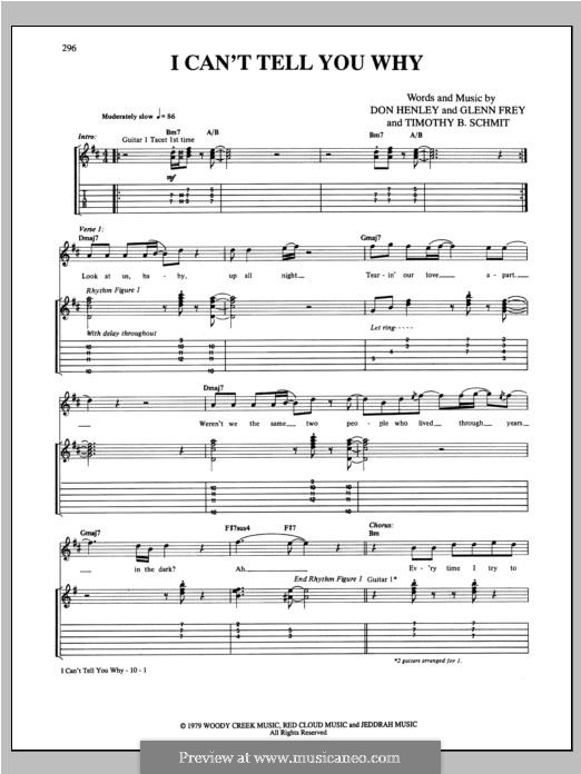 I Can't Tell You Why (Eagles) by D. Henley, G. Frey, T.B. Schmit on ... I Can't Tell You Why (Eagles) by D. Henley, G. Frey, T.B. Schmit on ...