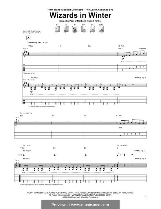 Wizards in Winter (Trans-Siberian Orchestra) by P. O'Neill, R. Kinkel ...