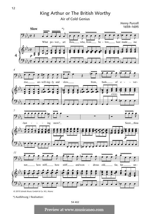 King Arthur or The British Worthy, Z.628 by H. Purcell on MusicaNeo