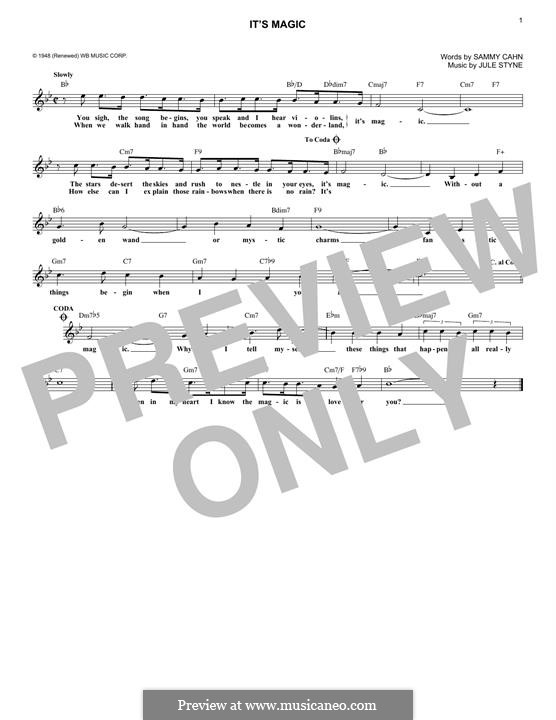 It's Magic by J. Styne - sheet music on MusicaNeo