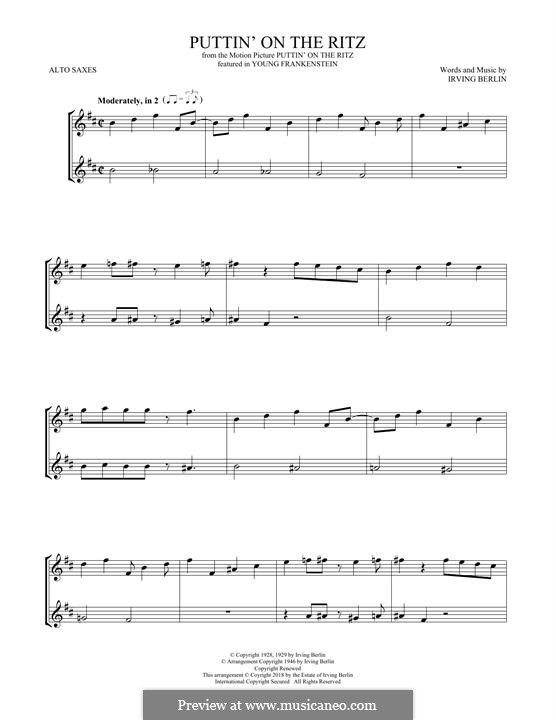 Puttin' on the Ritz by I. Berlin - sheet music on MusicaNeo