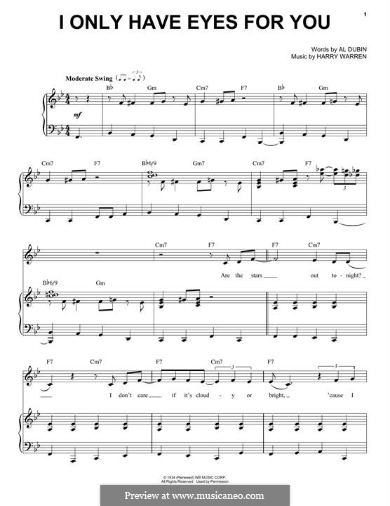 I Only Have Eyes for You by H. Warren - sheet music on MusicaNeo