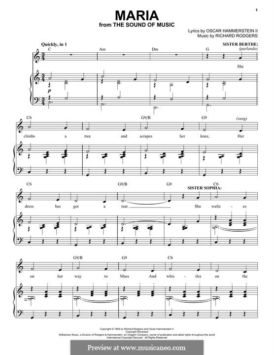 Maria (from The Sound of Music) by R. Rodgers - sheet music on MusicaNeo