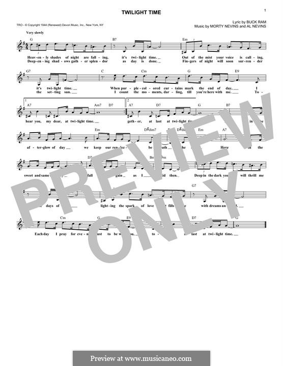 Twilight Time (The Platters) by A. Nevins, B. Ram, M. Nevins on MusicaNeo