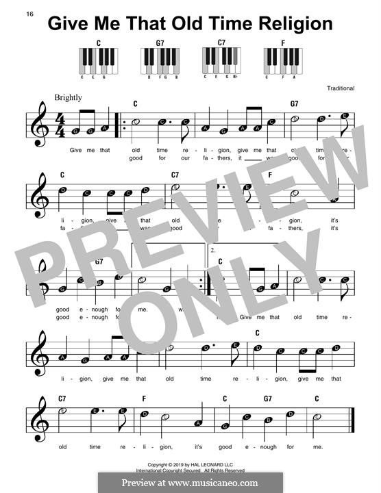Give Me That Old Time Religion by folklore - sheet music on MusicaNeo