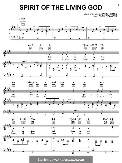 Spirit of the Living God by L. Alexander, D. Iverson on MusicaNeo