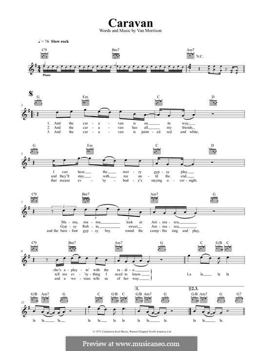 Caravan by V. Morrison - sheet music on MusicaNeo