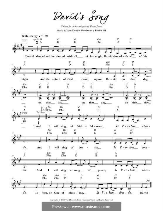 David's Song by D.L. Friedman - sheet music on MusicaNeo
