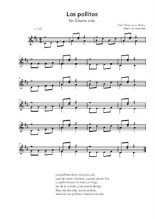 Los pollitos by folklore - sheet music on MusicaNeo