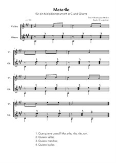 Matarile by folklore - sheet music on MusicaNeo