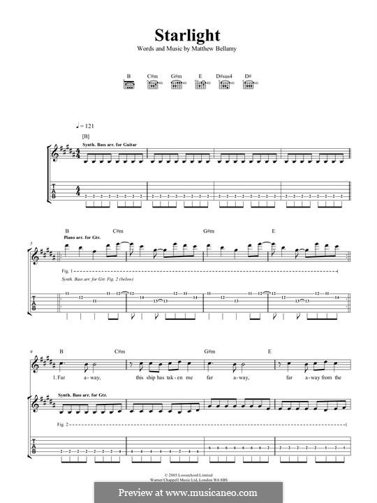 Starlight (Muse) by M. Bellamy - sheet music on MusicaNeo