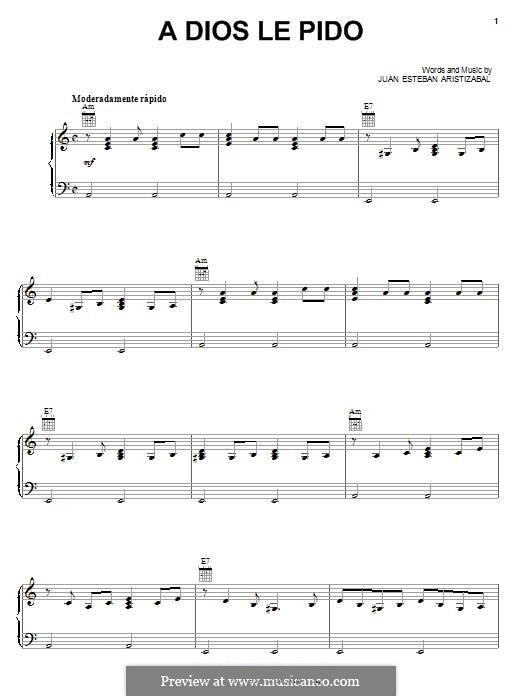A Dios Le Pido Juanes By Je Aristizabal Sheet Music On Musicaneo 