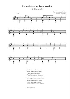 Un elefante se balanceaba by folklore - sheet music on MusicaNeo