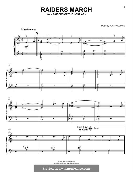 Raiders March (from Raiders of the Lost Ark) by J. Williams on MusicaNeo
