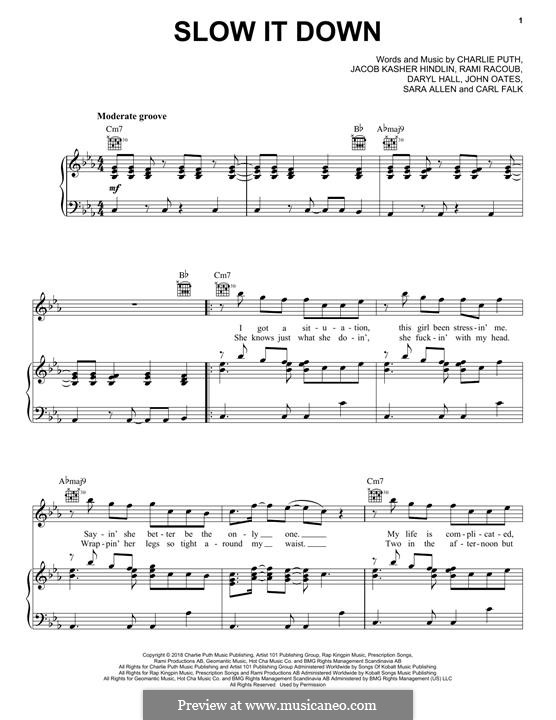 Slow It Down by C. Falk, D. Hall, J. Kasher Hindlin, J. Oates, S. Allen ...