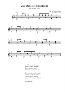 Un elefante se balanceaba by folklore - sheet music on MusicaNeo