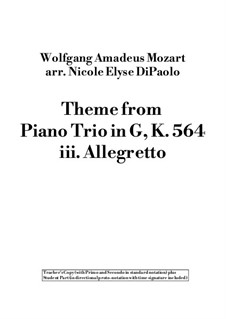 Piano Trio No.6 in G Major, K.564 (Piano Trios for Violin, Cello and ...