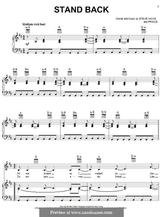 Stand Back by Prince - sheet music on MusicaNeo