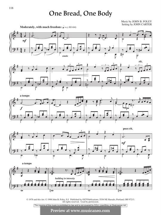 One Bread, One Body by J.B. Foley - sheet music on MusicaNeo