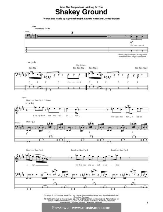 Shakey Ground by E. John - sheet music on MusicaNeo