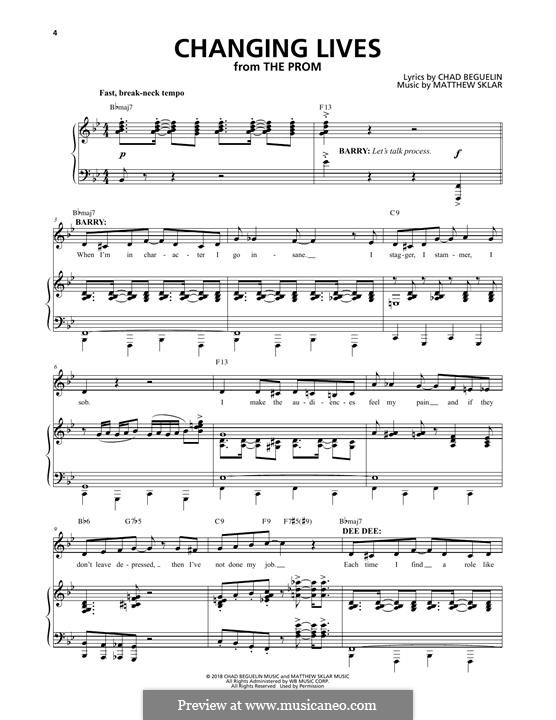 Changing Lives (from The Prom: A New Musical) by M. Sklar on MusicaNeo