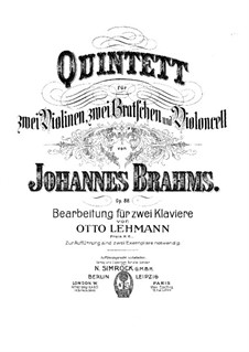 String Quintet No.1 in F Major, Op.88 by J. Brahms on MusicaNeo